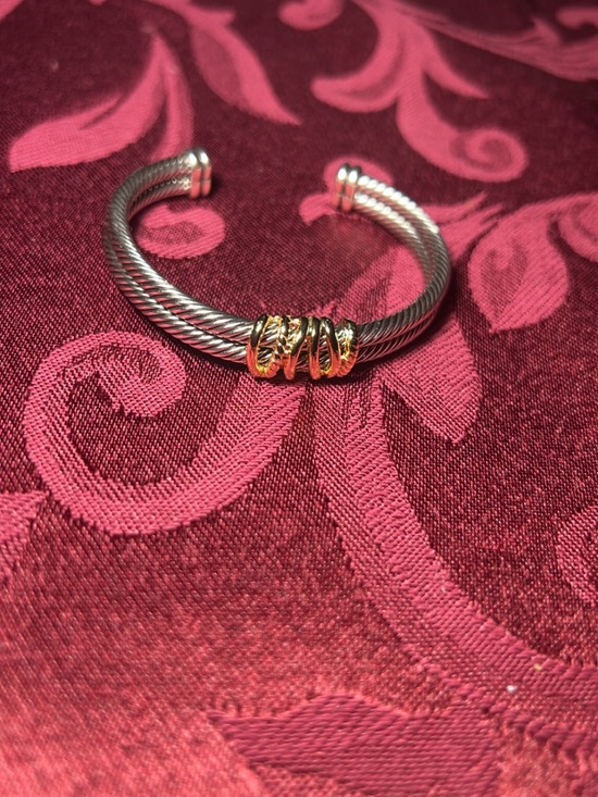 Jewelry | Twotone Cable Cuff Bracelet | Poshmark